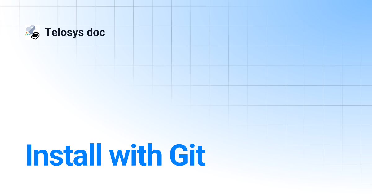 Install with Git | Telosys doc